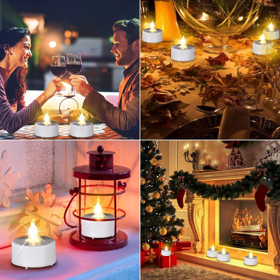 Tea Lights Flameless Battery Operated Candles50 Pack Led Electric ...