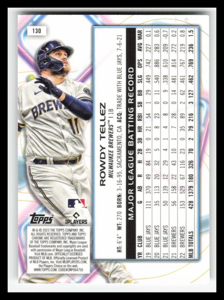 2023 Topps Cosmic Chrome Nucleus Refractors #130 Rowdy Tellez | eBay UK