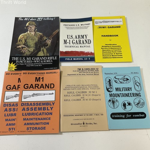 Lot Of 7 Vintage Military Garand Rifle Books & Military Mountaineering ...