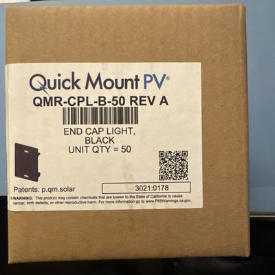 Quick Mount Universal QClick QMR-CPL-B-50 Box 50 PV End Cap, Light ...