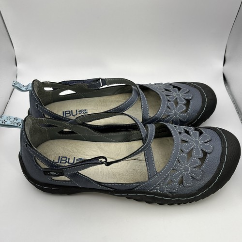 Women’s Jambu JBU Shoes 10 M Blue Gray Wildflower Pebbled Leather ...