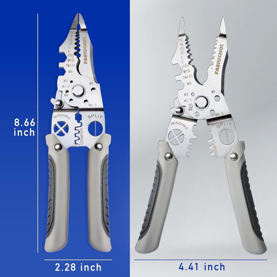 Multi-function Wire Stripper Tool Electrical, 9-in-1 Wire Cutter & Wire ...
