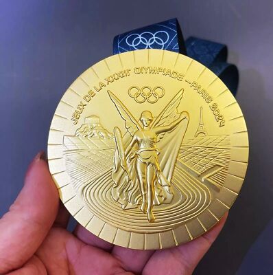 Replica Paris Stand Ribbons Medal With Gold Olympic Exact Comes Stand ...