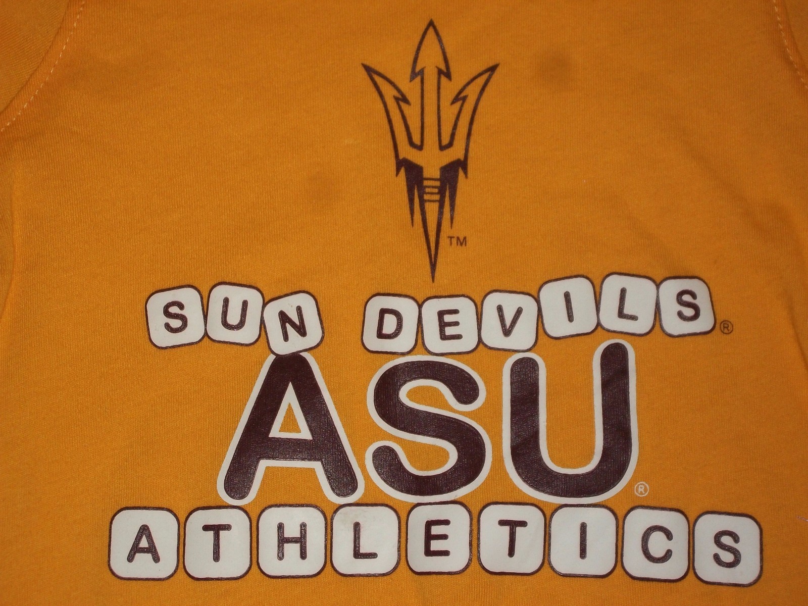 ASU Sun Devils Athletics Yellow TShirt Arizona State 12 Months Infant ...