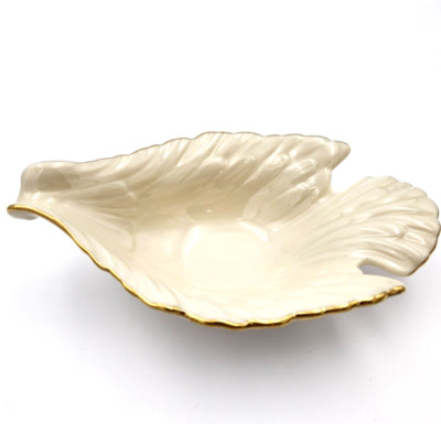 Lenox Open Dish 8" Bowl Cream Colored Dove with 24K Gold Trim | eBay