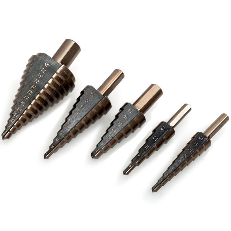 5pcs Hss Cobalt Step Drill Bit Set Multiple Hole 50 Sizes with Aluminum ...