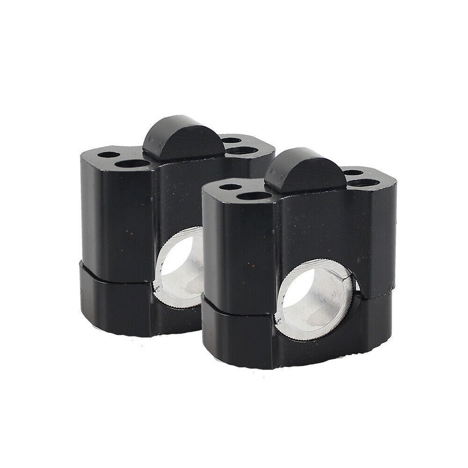 Black HandleBar Fat Bar Mount Clamps Risers Adaptor 7/8" to 1 1/8" Dirt ...
