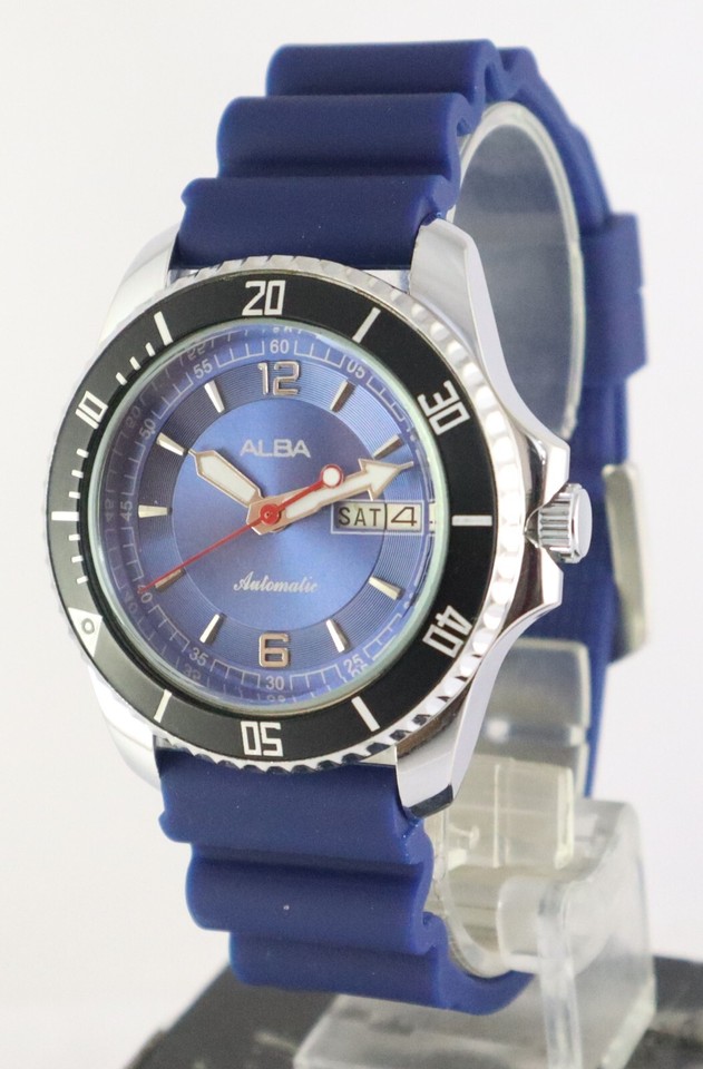 ALBA Diver Automatic Men Rotating Bezel Blue Dial Wristwatch Blue ...