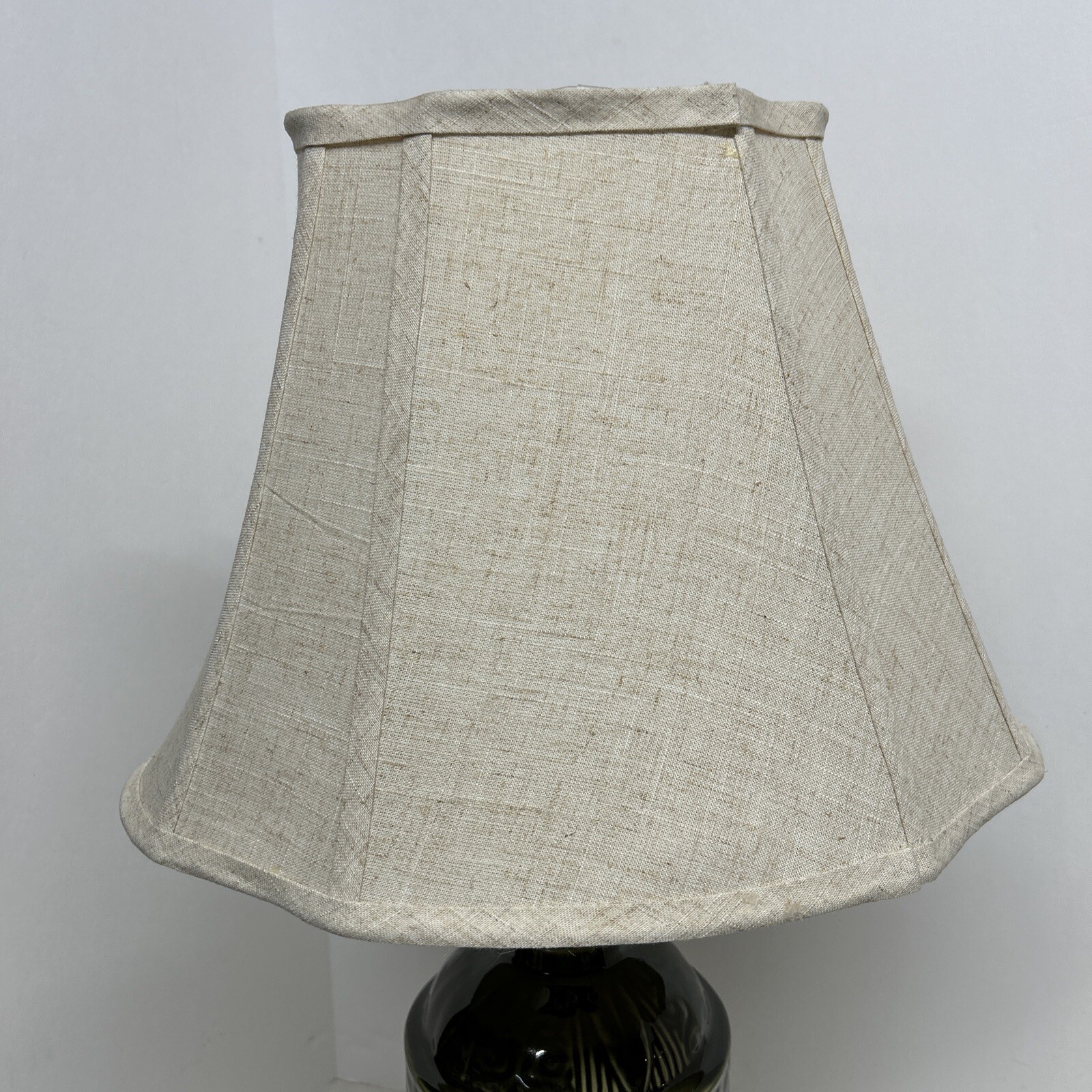 Linen Inverted Oval Shaped Lamp Shade Ivory/Tan Linen Lined Table Lamp ...
