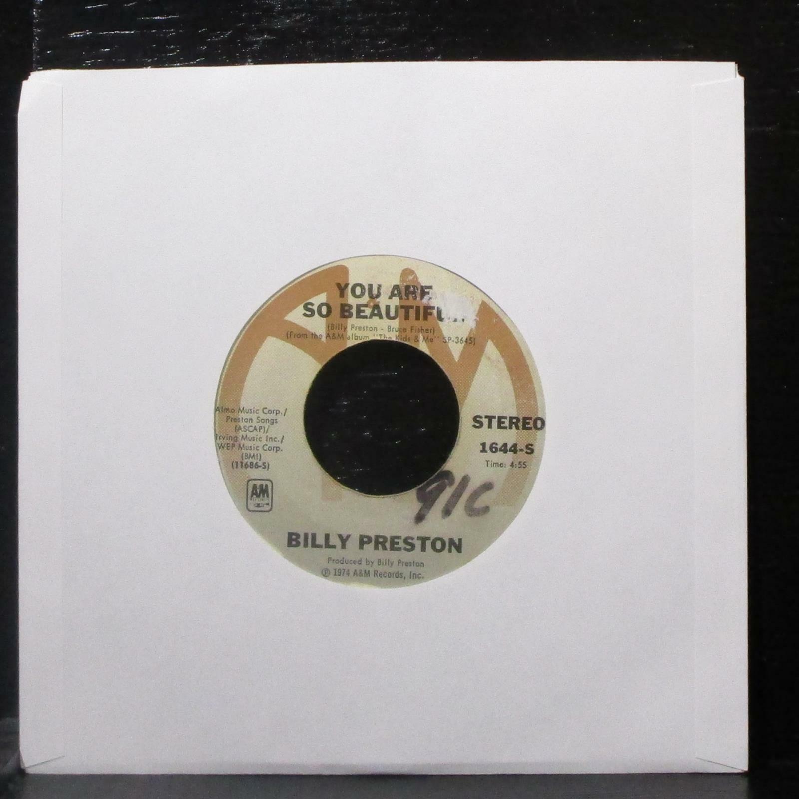 Billy Preston - Struttin' / You Are So Beautiful 7" VG+ Vinyl 45 A&M ...