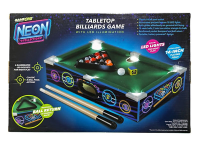 Game On Neon Collection Tabletop Billiards Game With LED Illumination ...