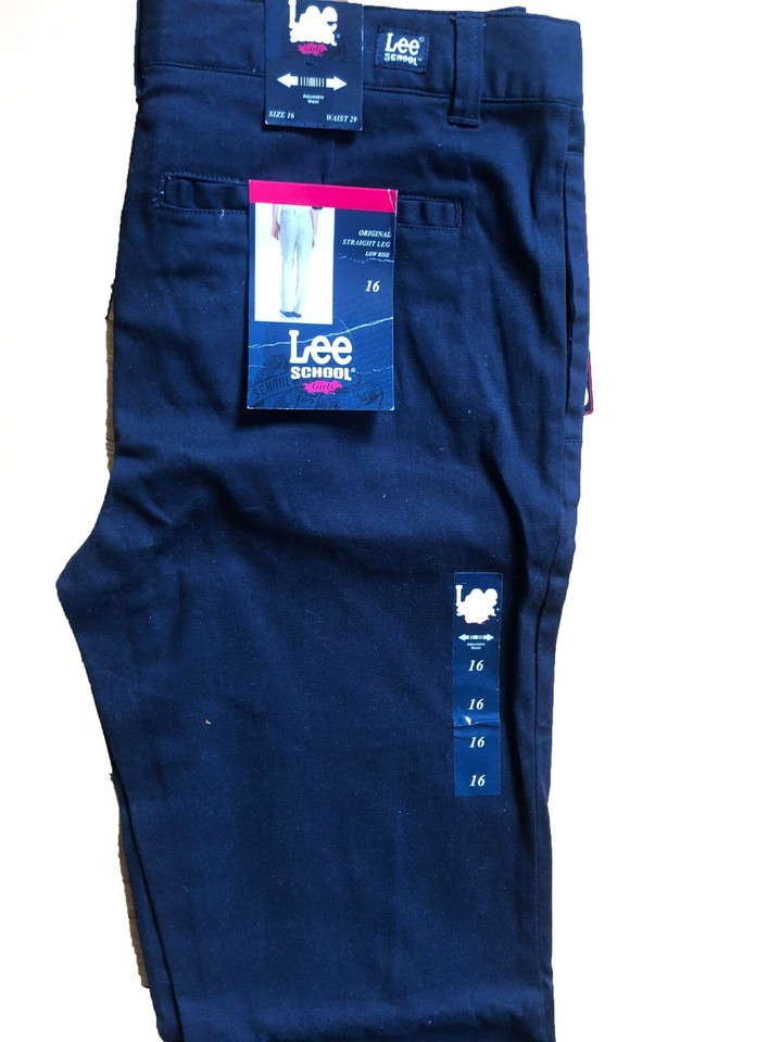 New! Girls Lee Size 16 Navy Blue School Pants | eBay