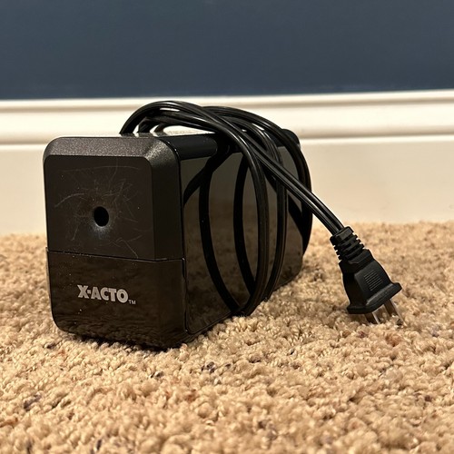 X-ACTO Electric Pencil Sharpener Model 18XXX CN All Black Used Tested ...
