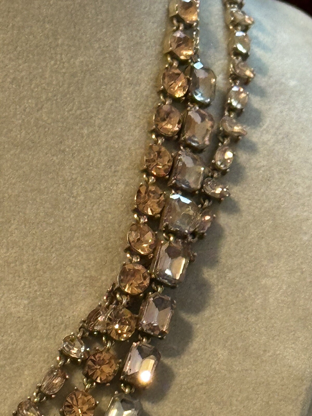 14” ANN TAYLOR LOFT MULTI-STRAND RHINESTONE & GP NECKLACE - Costume ...