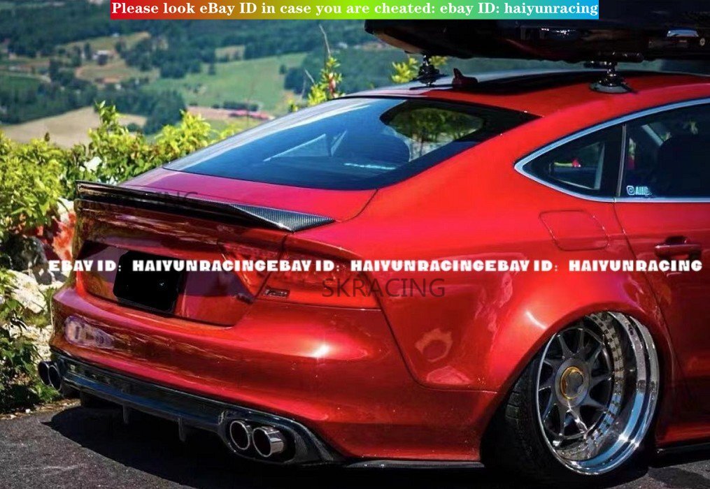 For Audi A7 S7 RS7 2013-18 Sedan Real Carbon Fiber Rear Trunk Lip ...