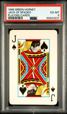 PSA 6 EX - MINT Bruce Lee KATO 1966 Green Hornet Jack of Spades Playing ...