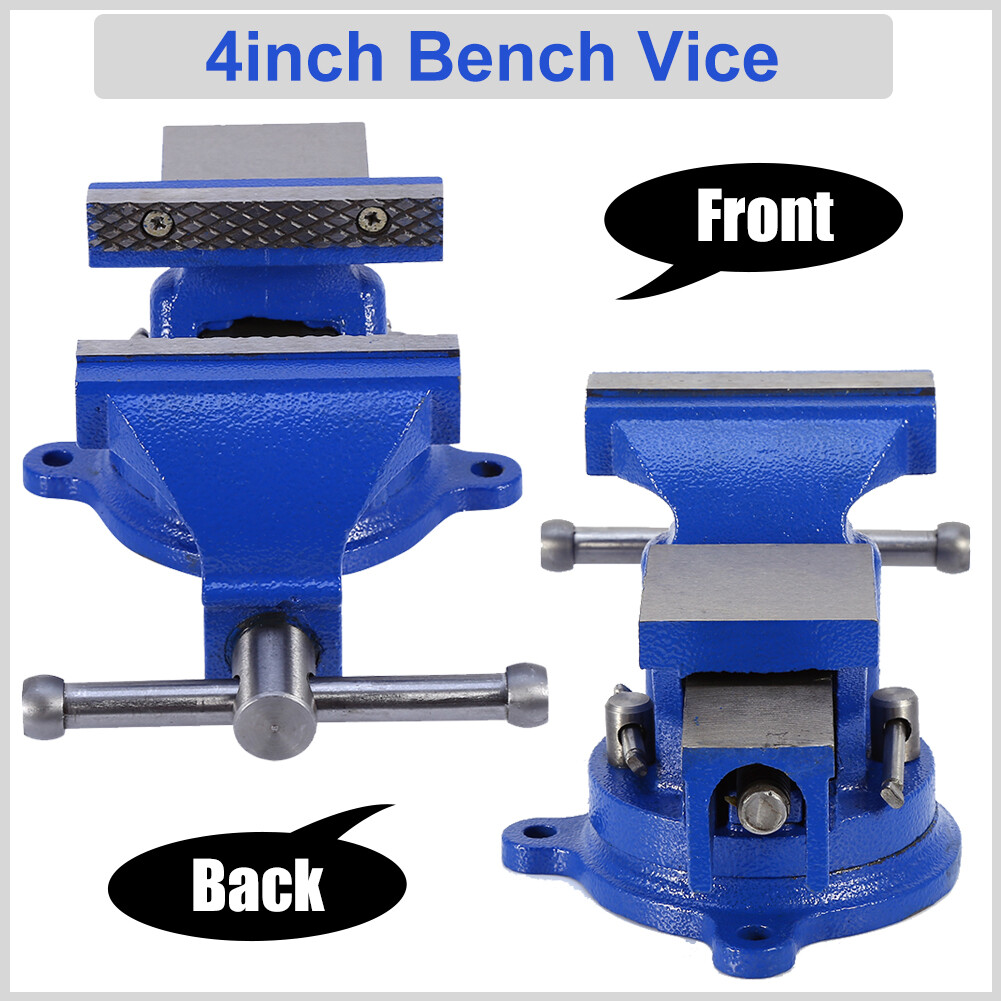 4" Bench Vice Clamp Heavy Duty Workbench Vise Anvil Swivel Base Jaw ...