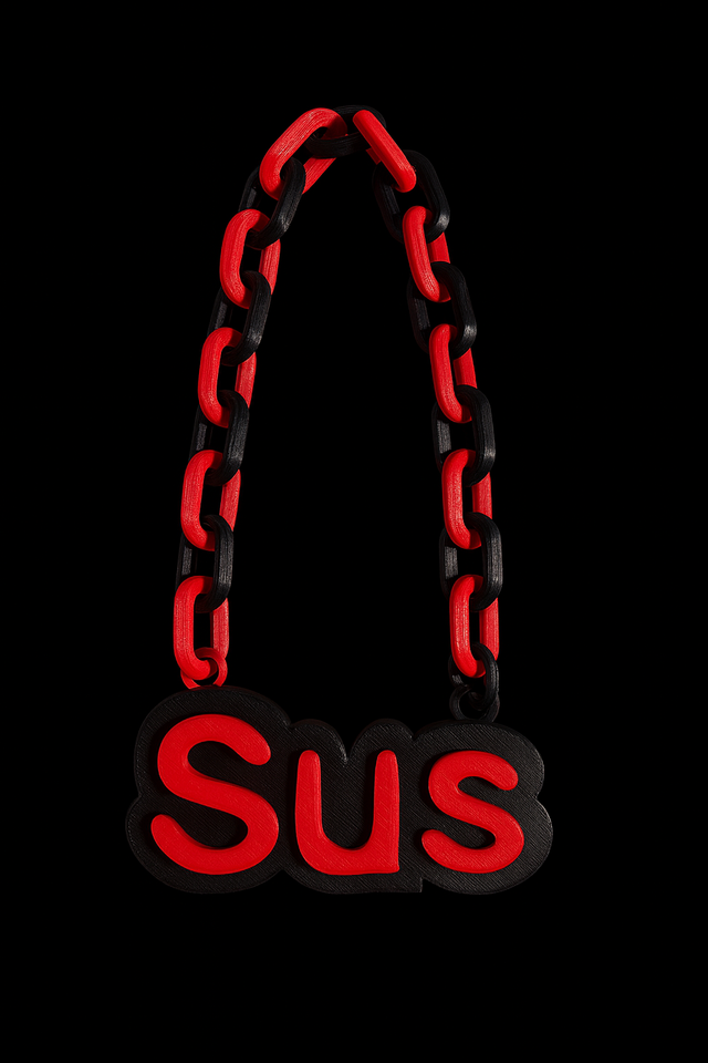 "Sus" Slang Necklace Accessory for Christmas Elf - Fun Holiday Pendant ...