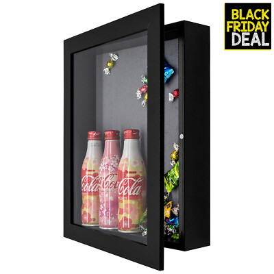 11x14 Shadow Box Black Frame Display Case 2" inch Depth Memorabilia ...