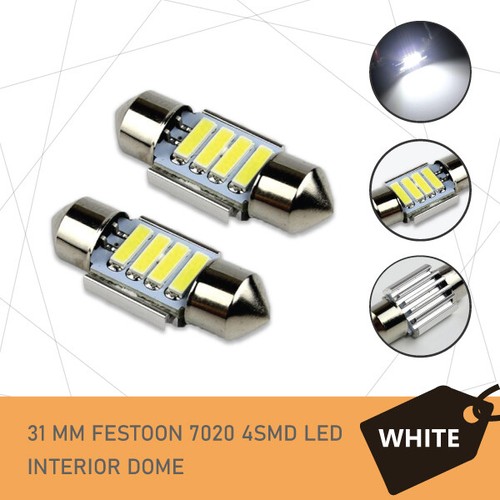 2pc of 31MM FESTOON 7020 4SMD LED INTERIOR DOME MAP LIGHT BULB GLOBE ...
