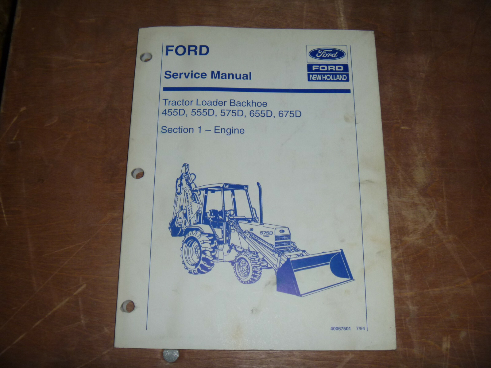 Ford New Holland 675D Tractor Loader Backhoe Engine Shop Service Repair ...