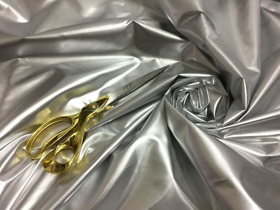 NEW Metallic Silver Acetate Fabric – Dressmaking, Curtains, Crafts ...
