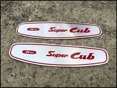 ALUMINUIM EMBLEMS TANK HONDA Supercub cub C100 CA100 C102 C105 DECAL ...