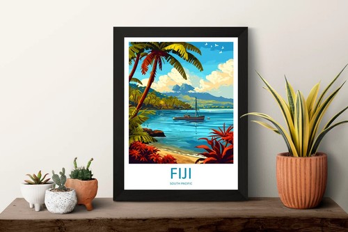 (Laminated) Fiji Travel Poster Print Wall Art | eBay