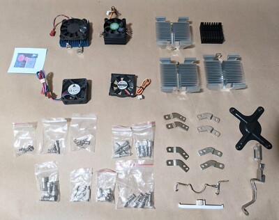 Mixed Lot Parts: CPU Coolers, Heatsinks, Screws, Brackets, Fans ...