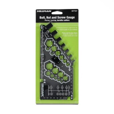 Hillman Metric & Standard Bolt, Nut & Screw Gauge + Ruler (Black ...