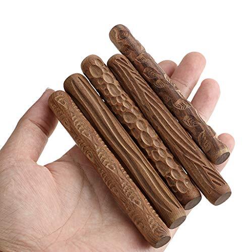 Ownmy Set of 5 Clay Modeling Pattern Rollers Kit Fish Leaves ...