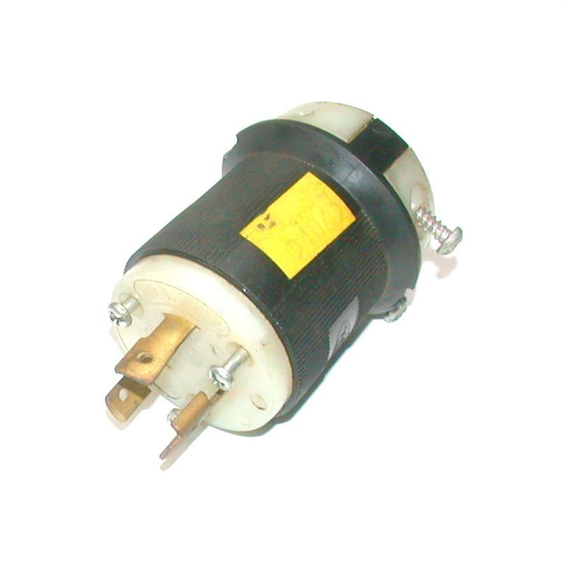 HUBBELL HBL2321 SINGLE PHASE MALE TWIST-LOCK BLACK PLUG 20 AMP 250 VAC ...