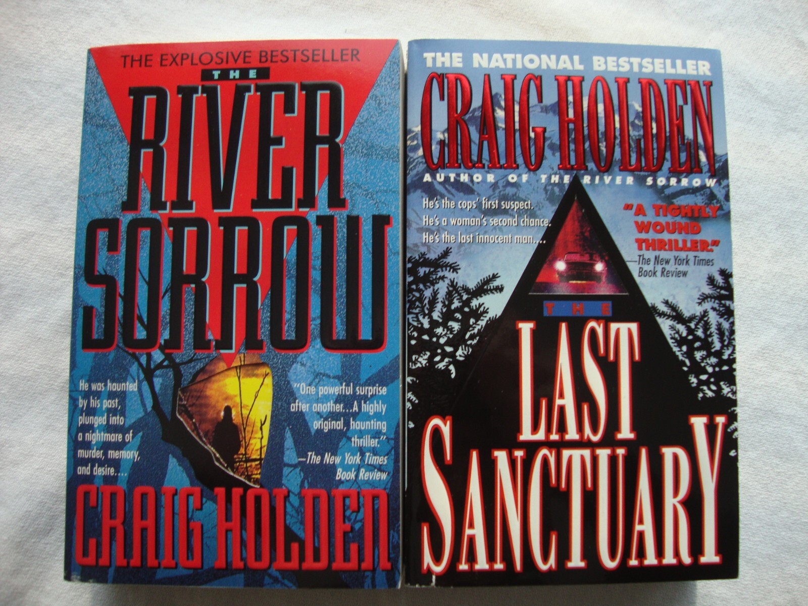 2 new CRAIG HOLDEN pb books MURDER MYSTERY paperbacks SANCTUARY, RIVER ...