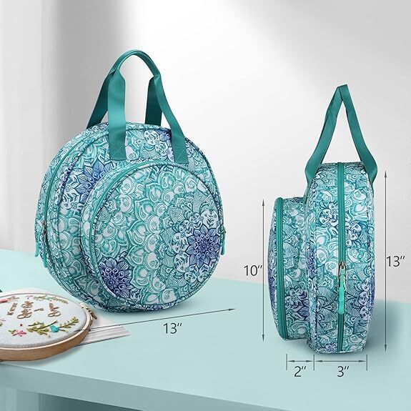 Embroidery Supplies Storage Carrying Tote Case with Multiple Pockets ...