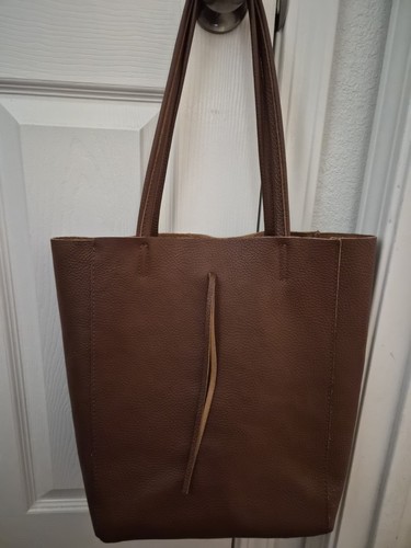 Vera Pelle , Italian Leather Made In Italy Tote Bag Brown Large ...