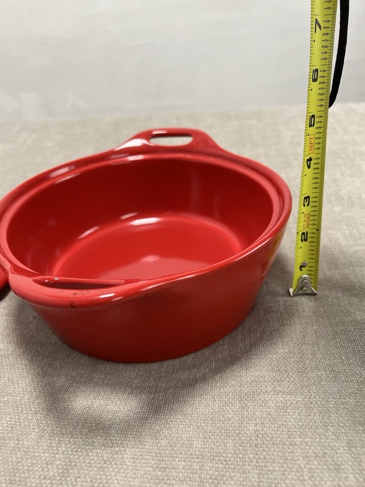 CorningWare Creations Red Stoneware Baking Casserole Dish With Lid 1.5 ...
