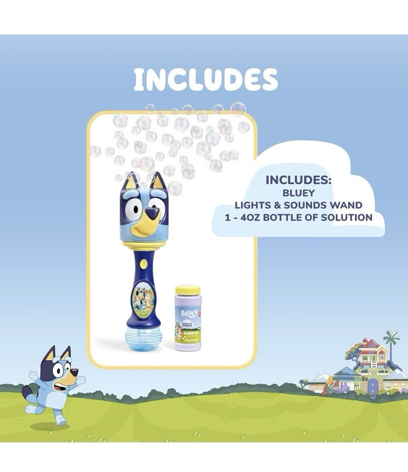 Disney Bluey Spill-Free Musical Bubble Machine, New for Boys or Girls ...