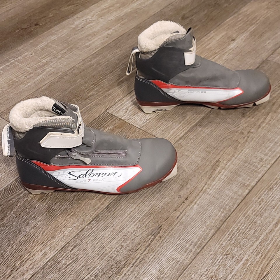SALOMON Siam 7 SNS Pilot XC Cross Country SKI Boots Slam US 9 Gray Red ...
