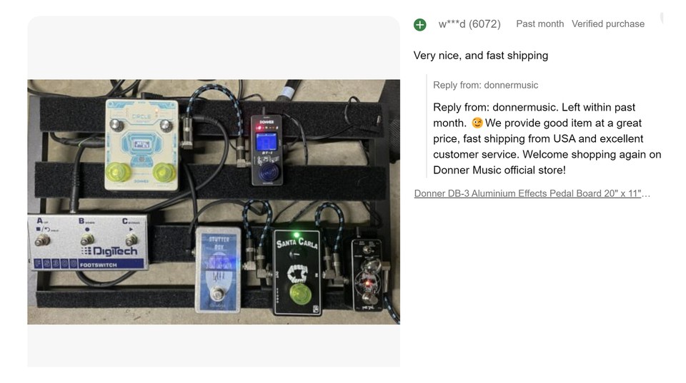Donner DB-3 Aluminium Effects Pedal Board 20'' x 11'' Pedalboard With ...