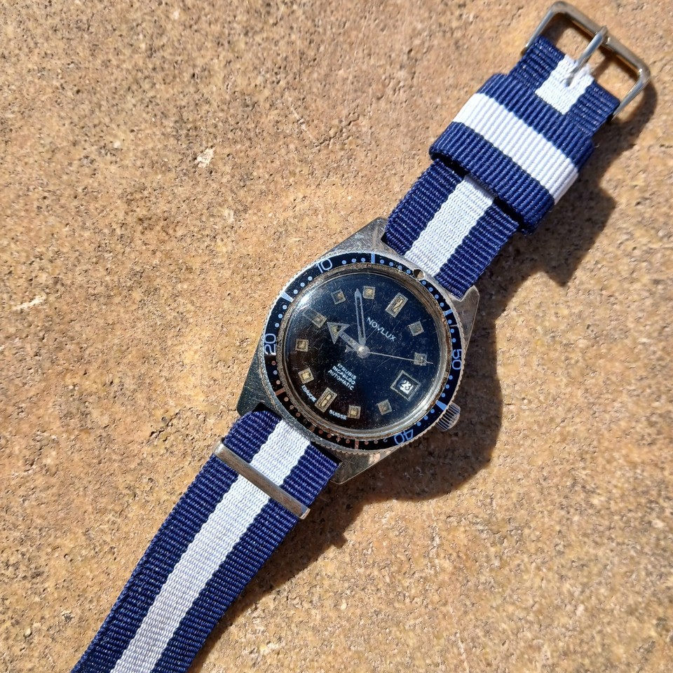 NOVLUX Skin Diver 20 ATM Automatic Vintage Stainless Steel Large 37mm ...