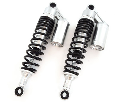 Silver & Black Remote Reservoir Motorcycle Shocks - Eye To Eye - 340mm ...