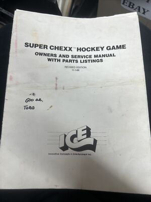 ICE SUPER CHEXX Revised Edition Hockey Game Manual - good used original ...