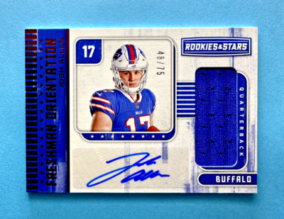 Josh Allen 2018 Panini Rookies & Stars Jersey Patch Auto Rookie Card RC ...