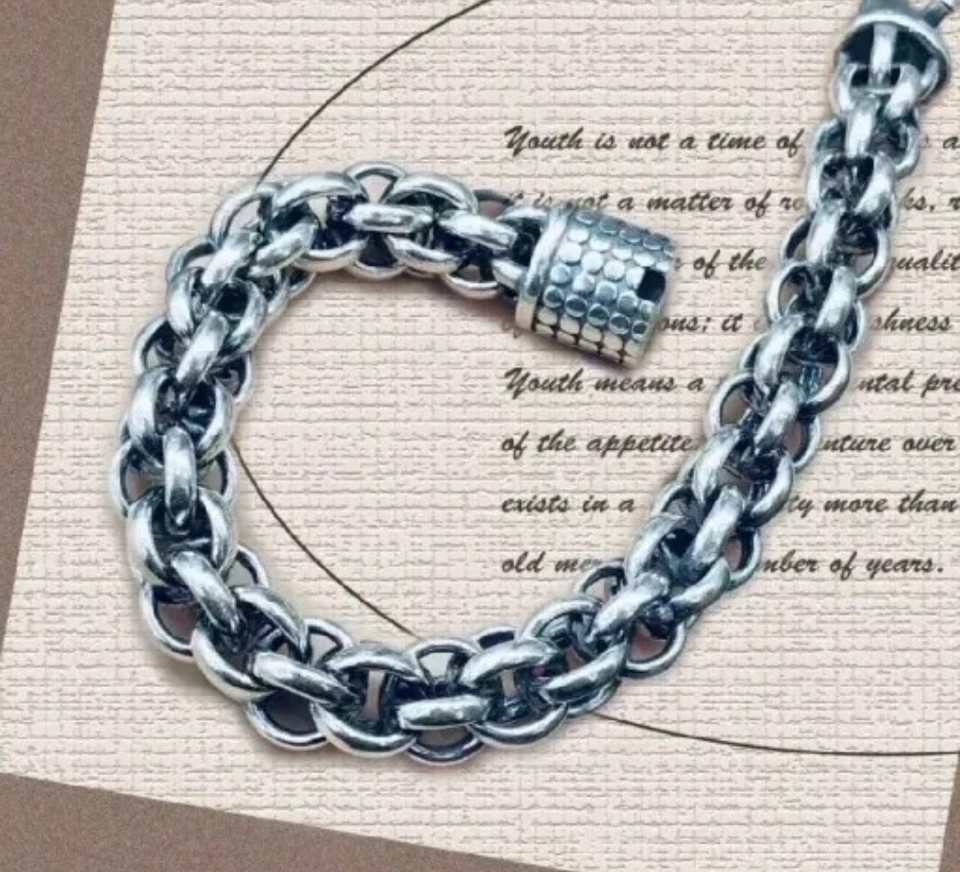 Solid Stainless Steel Belcher Bracelet Huge Chunky Heavy Mens Women ...