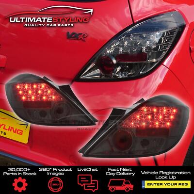 Corsa D LED Rear Back Lights 2006-2015 Smoked Upgrade Tinted Tail SXI ...