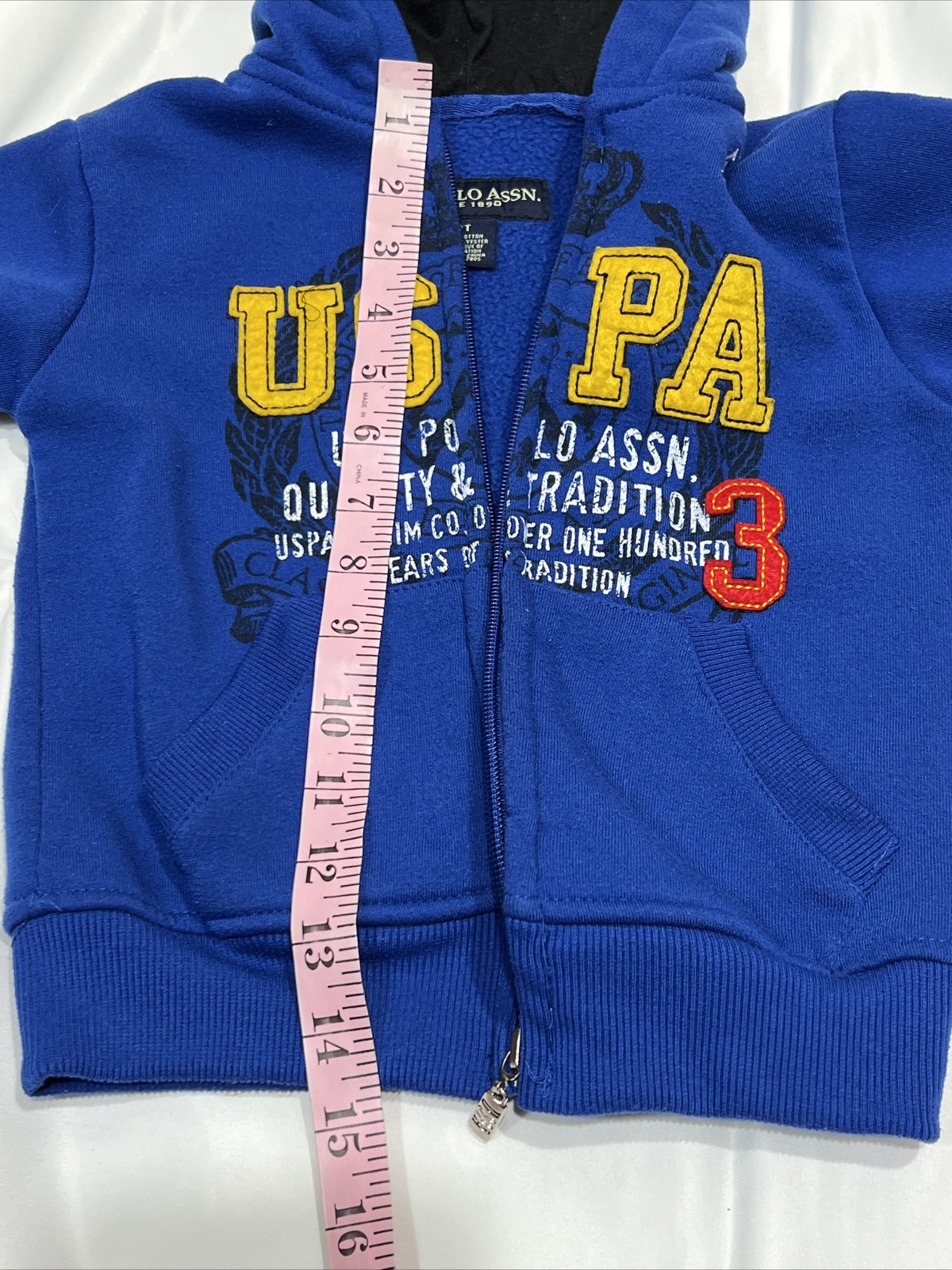 Us Polo Assn Sweater Boys 2T Blue Logo Full Zip Fleece Hoodie Casual ...