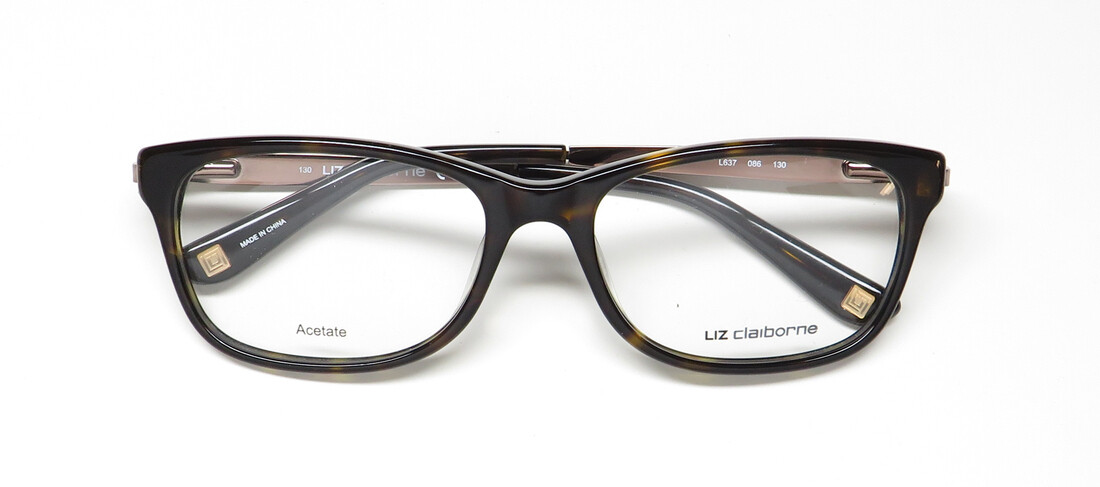 LIZ CLAIBORNE L637 086 DARK HAVANA ACETATE FULL-RIM FRAME DESIGNER ...
