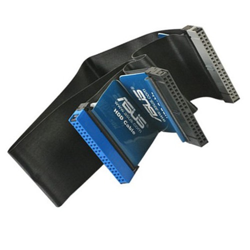 Asus ATA 66/100/133 IDE 40 Pin (80 Wire) Flat Ribbon Cable w/ 3 ...