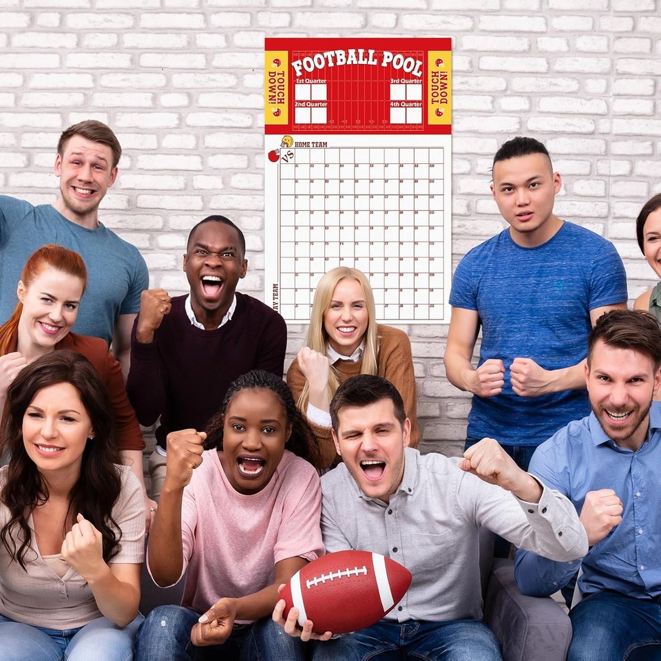 Humyoun Football Pool Squares Poster Board 17 x 11 inch Football Pool ...