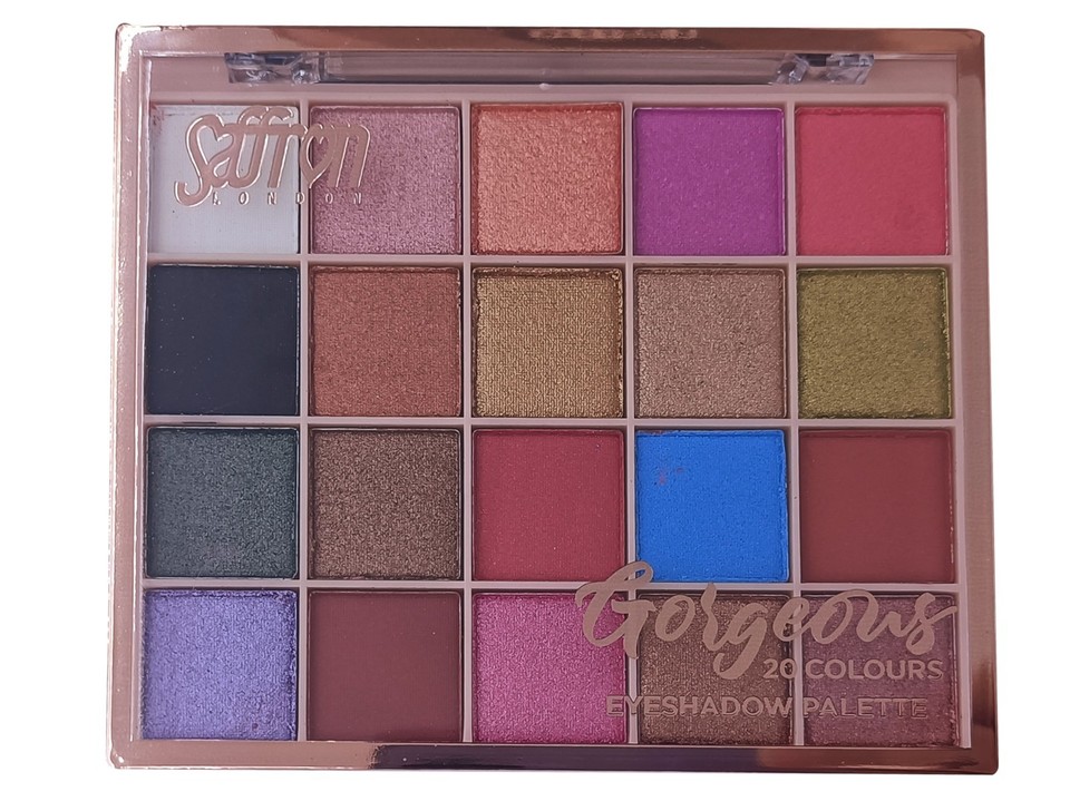 Saffron LONDON 20 Colours Gorgeous Eyeshadow Palette, Matte and Shimmer ...
